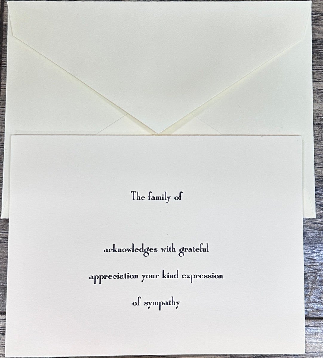 Crane Engraved Sympathy Acknowledgment Note Cards – The Paper Unicorn